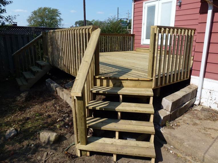 Double Stair Deck - Cutting Edge Construction